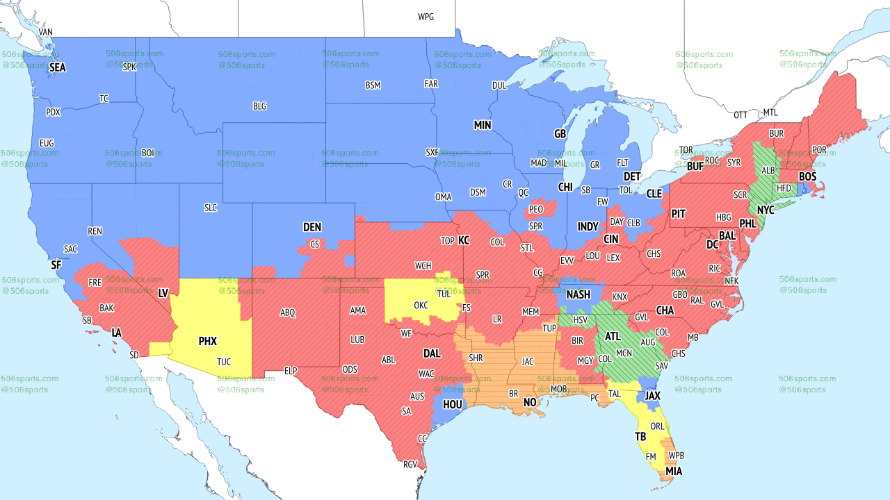 TV broadcast maps for Week 13 of 2025 NFL season