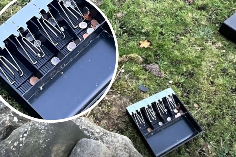 Smashed up till found dumped in Halifax field