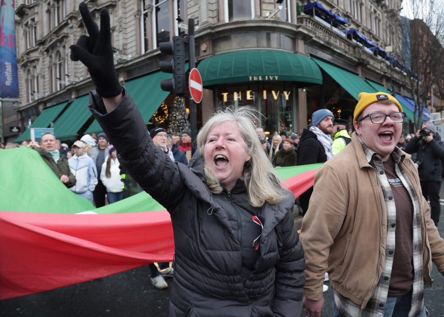 Man in tricolour balaclava arrested as pro-Palestine and loyalist ...