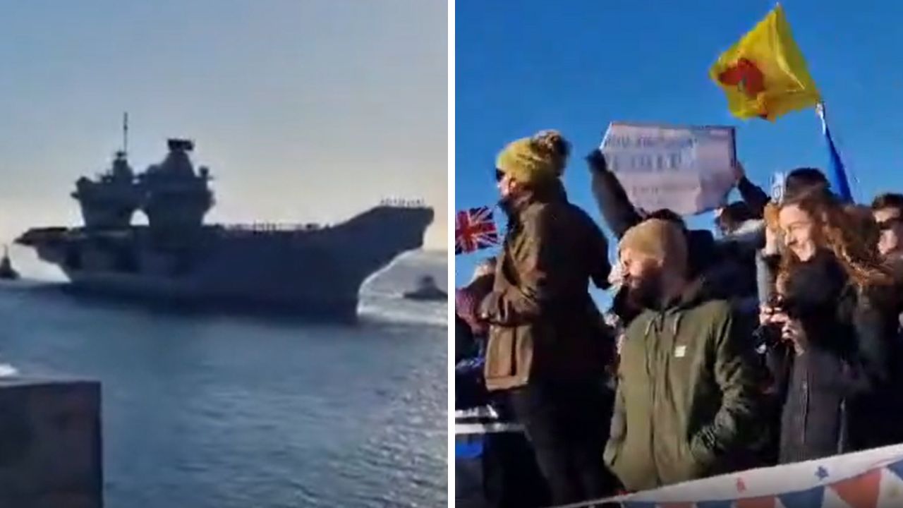 Emotional moment HMS Prince of Wales returns to Portsmouth after eight ...