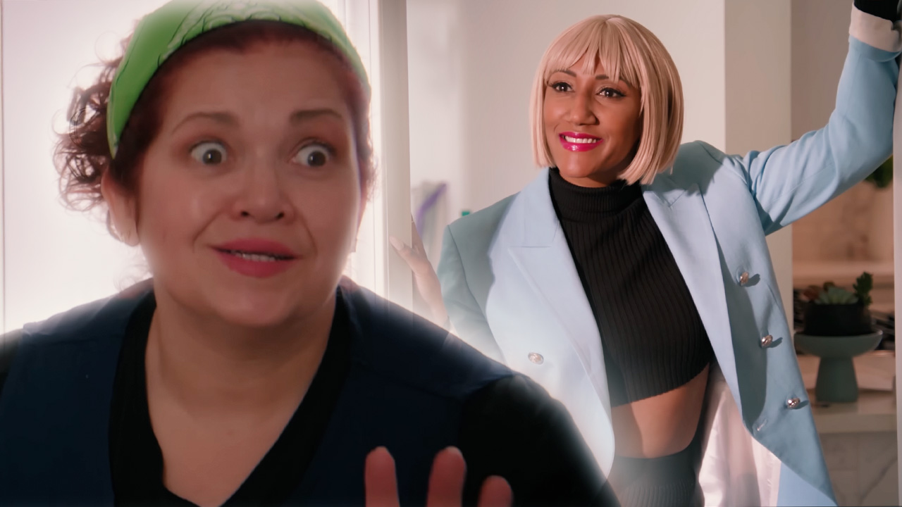Rich woman mistreats the cleaning lady