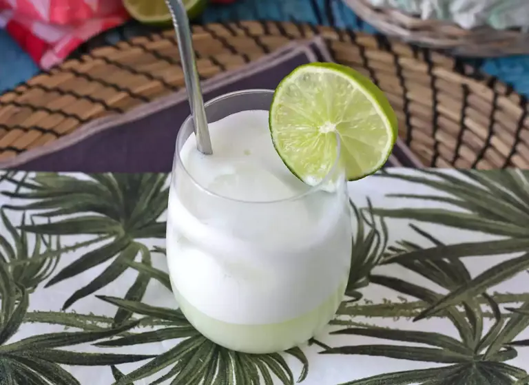 Brazilian lemonade with lime and condensed milk