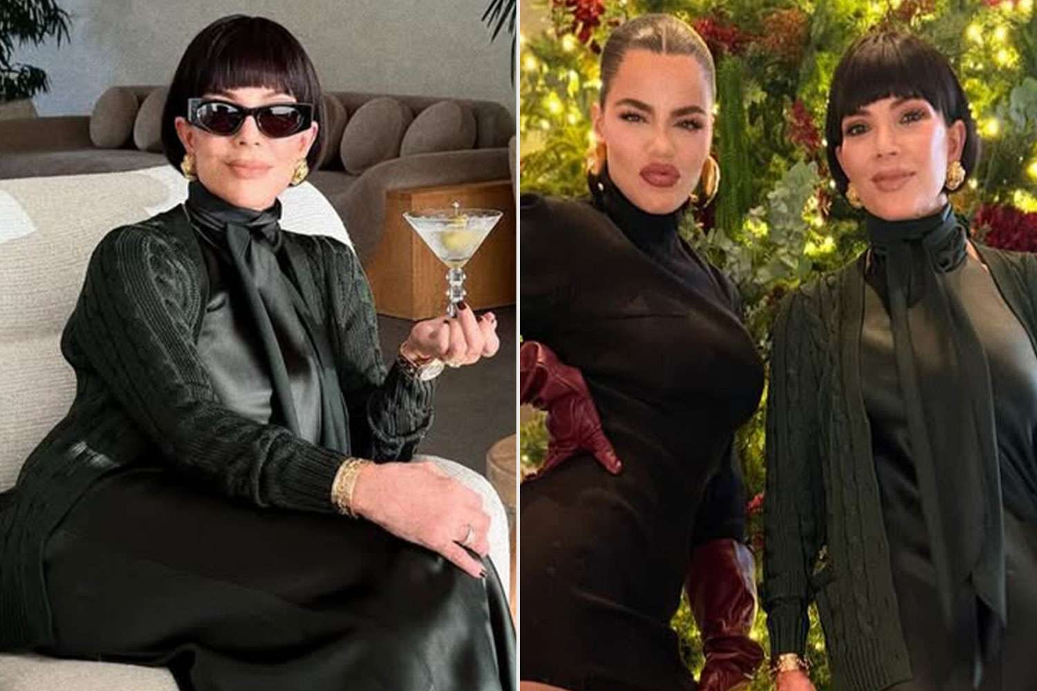 Kris Jenner Shows Off Festive Outfit While Posing with a Martini in ...