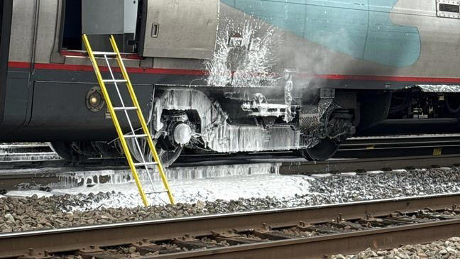 Passengers evacuated after train catches fire in Providence