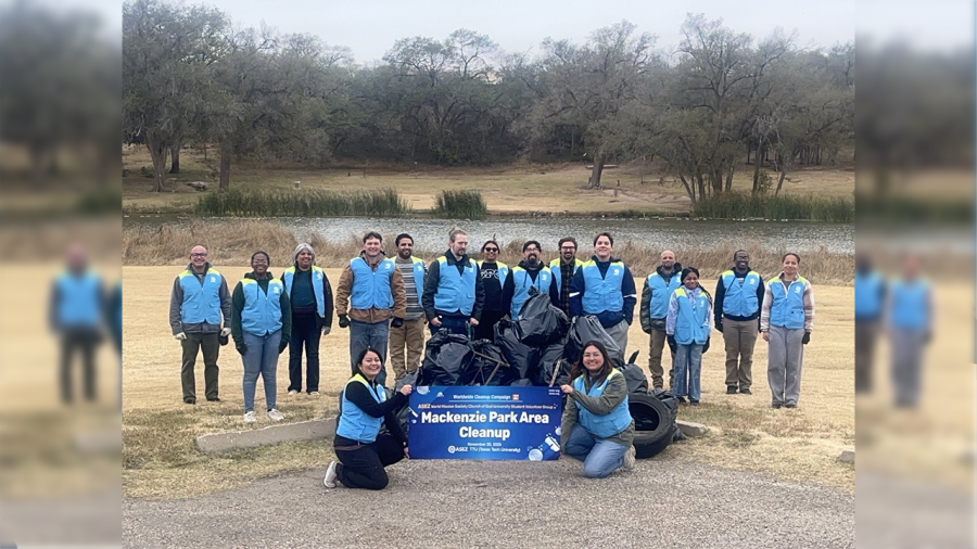 Texas Tech Christian Club volunteers during freezing temperatures