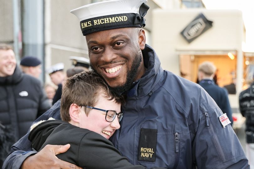 Joyous scenes at Royal Navy homecoming in Plymouth