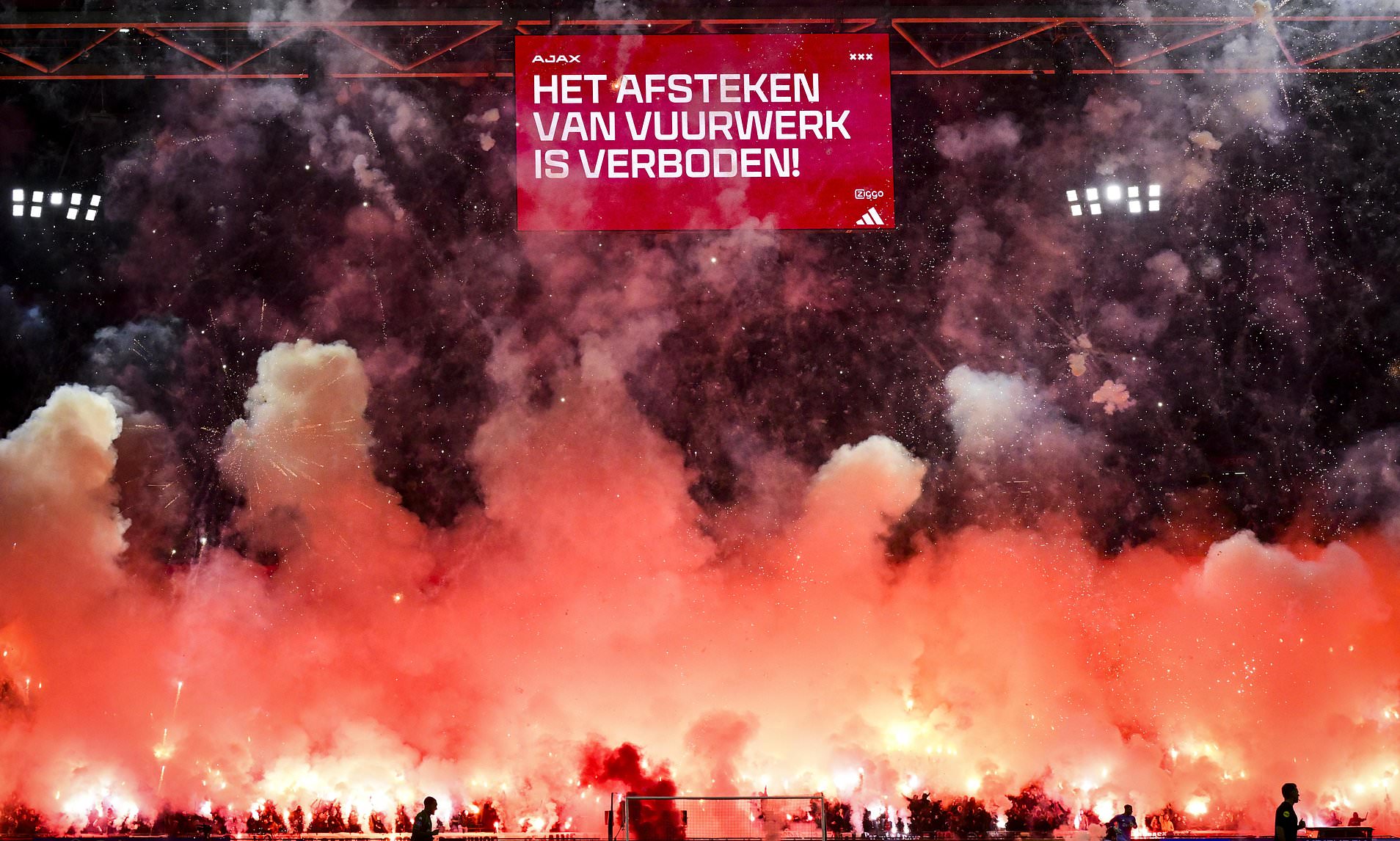 Carnage in Amsterdam as Ajax match is abandoned after HUGE explosion of ...
