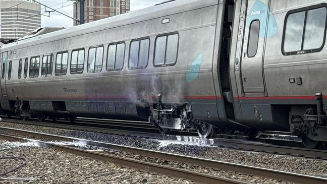 Passengers evacuated after train catches fire in Providence