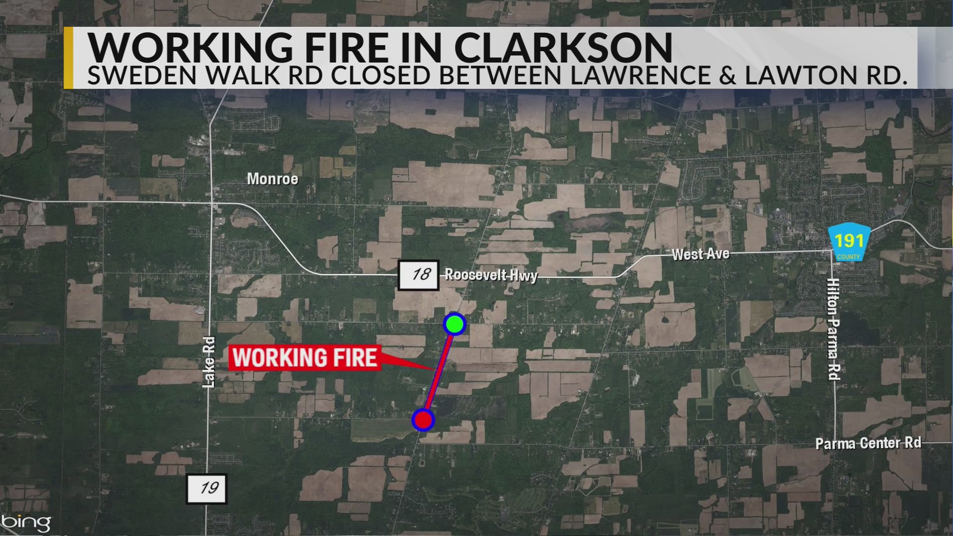 Fire crews responding to Clarkson house fire