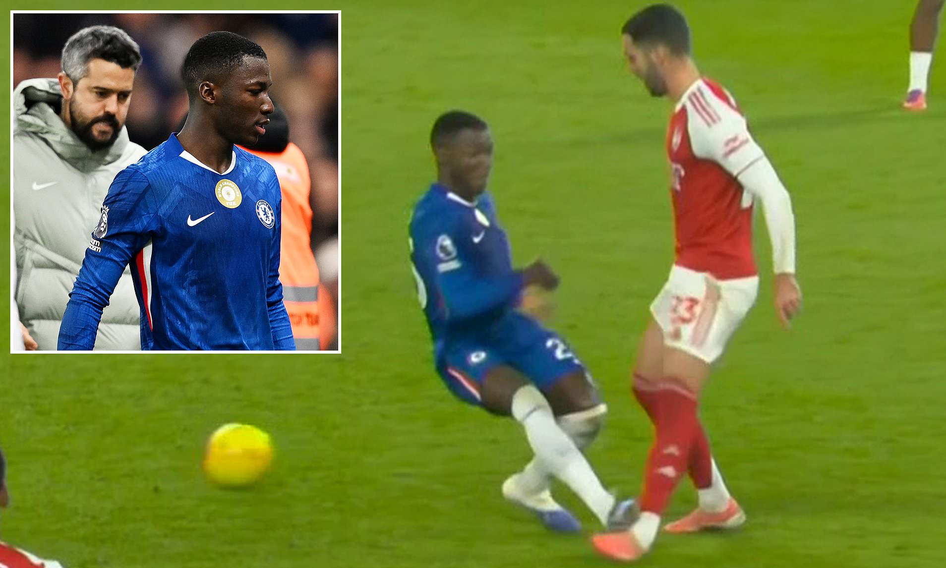 Chelsea star Moises Caicedo is SENT OFF for reckless challenge on ...
