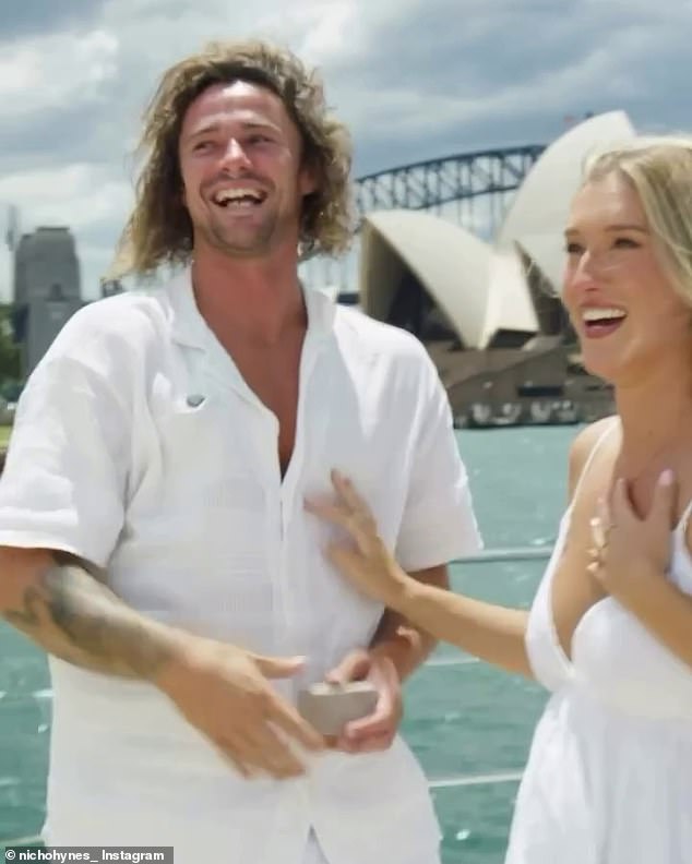 Footy star Nicho Hynes gets engaged after completing STUNNING proposal
