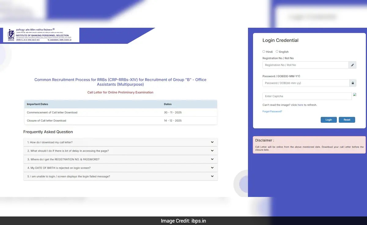 IBPS RRB Exam 2025: Call Letter Released, Check Download Link Here