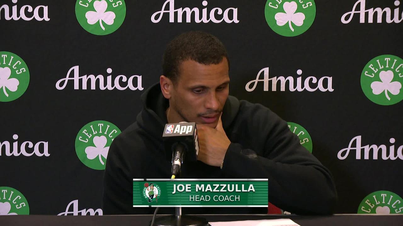 BOS 117, CLE 115: Celtics coach Joe Mazzulla Postgame Media Availability