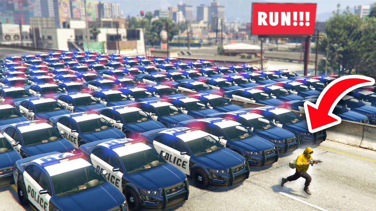 Can 1 robber escape 100 cops in GTA 5?