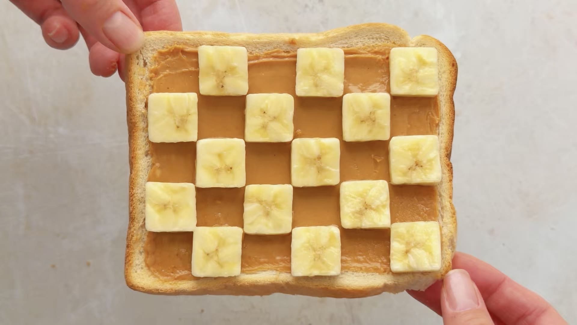 Banana checkerboard toast