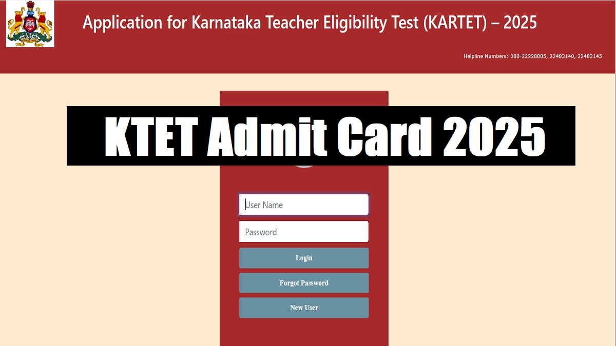 Karnataka TET Admit Card 2025 Out at schooleducation.karnataka.gov.in ...