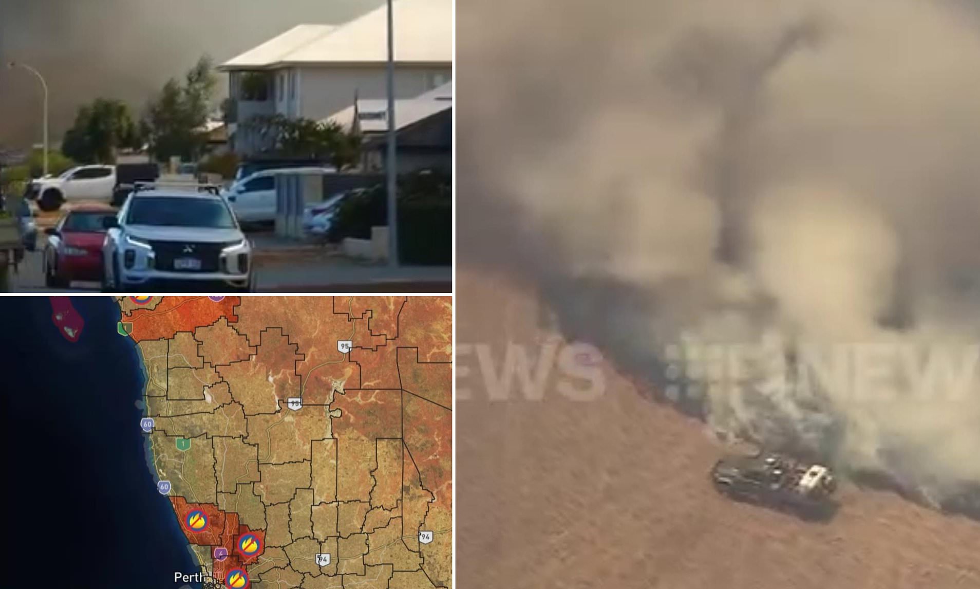Thousands flee as bushfire roars towards city leaving thousands without ...