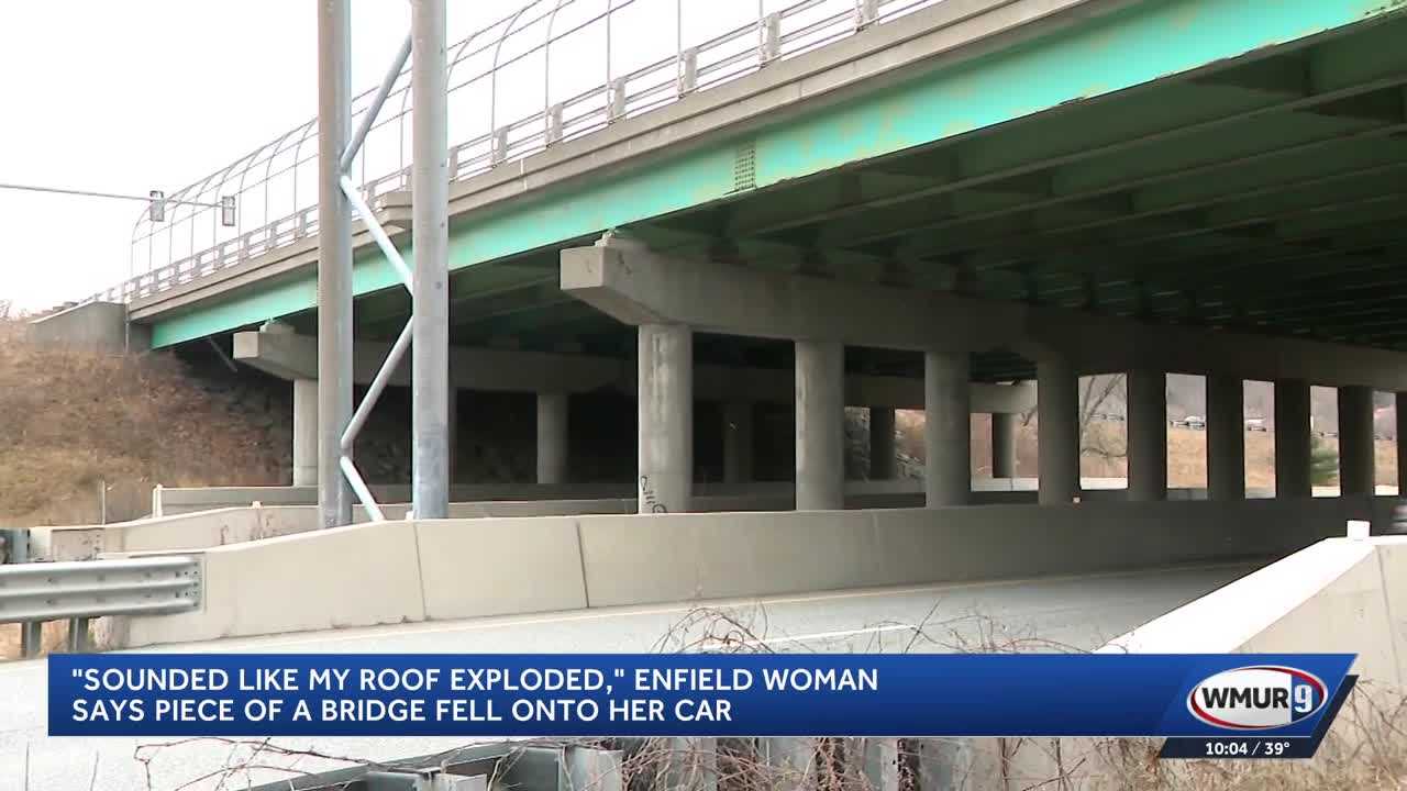 Enfield woman's car hit by piece of Route 120 bridge