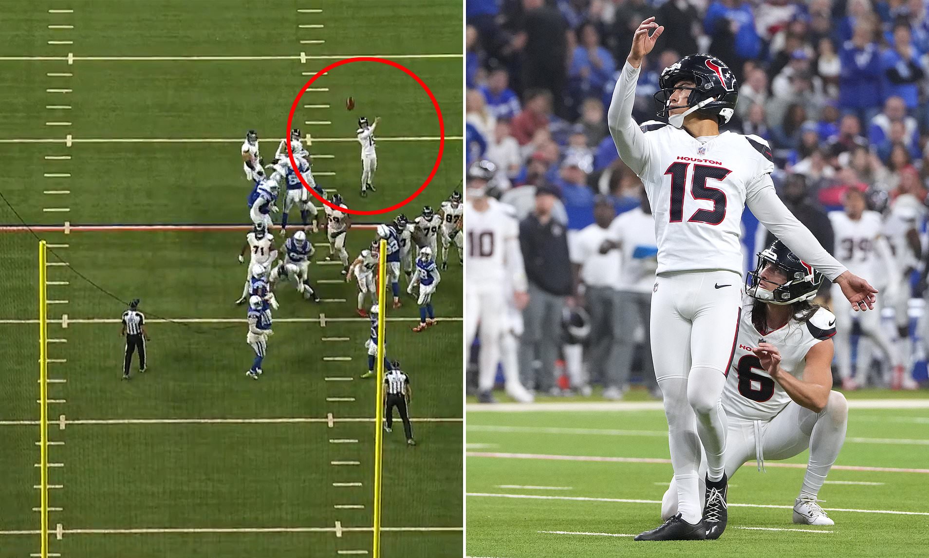 NFL fans baffled as Texans kicker appears to miss PAT before being ...