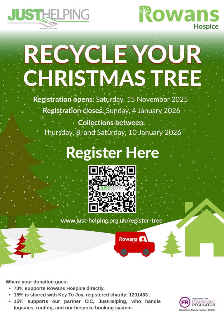 Rowans Hospice Christmas Tree Collections initiative returns to reduce ...