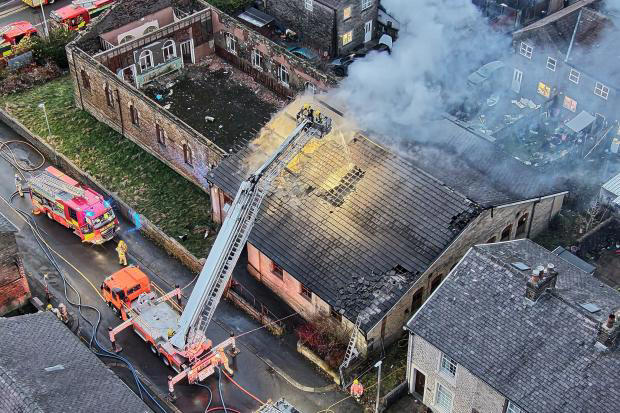 More pictures as road reopens following derelict church fire at weekend