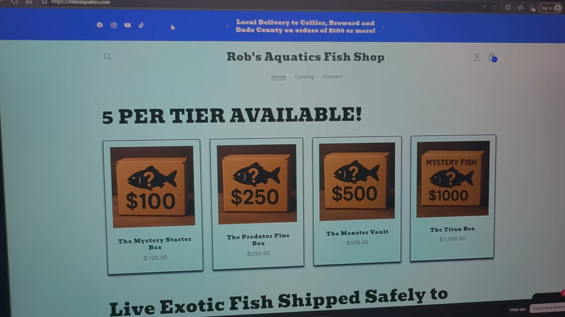 Buying a 20,000 mystery fish box off the web