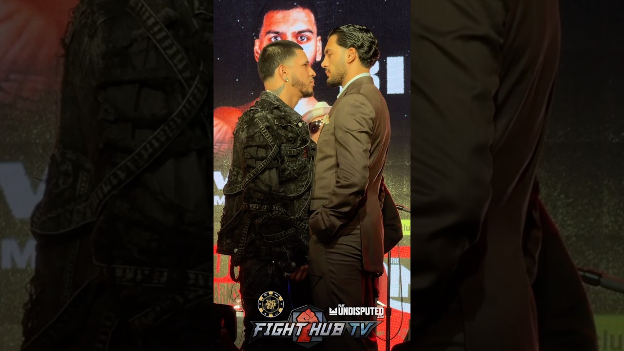 Edgar Berlanga PRESSES Hamzah during TENSE Face off at presser!