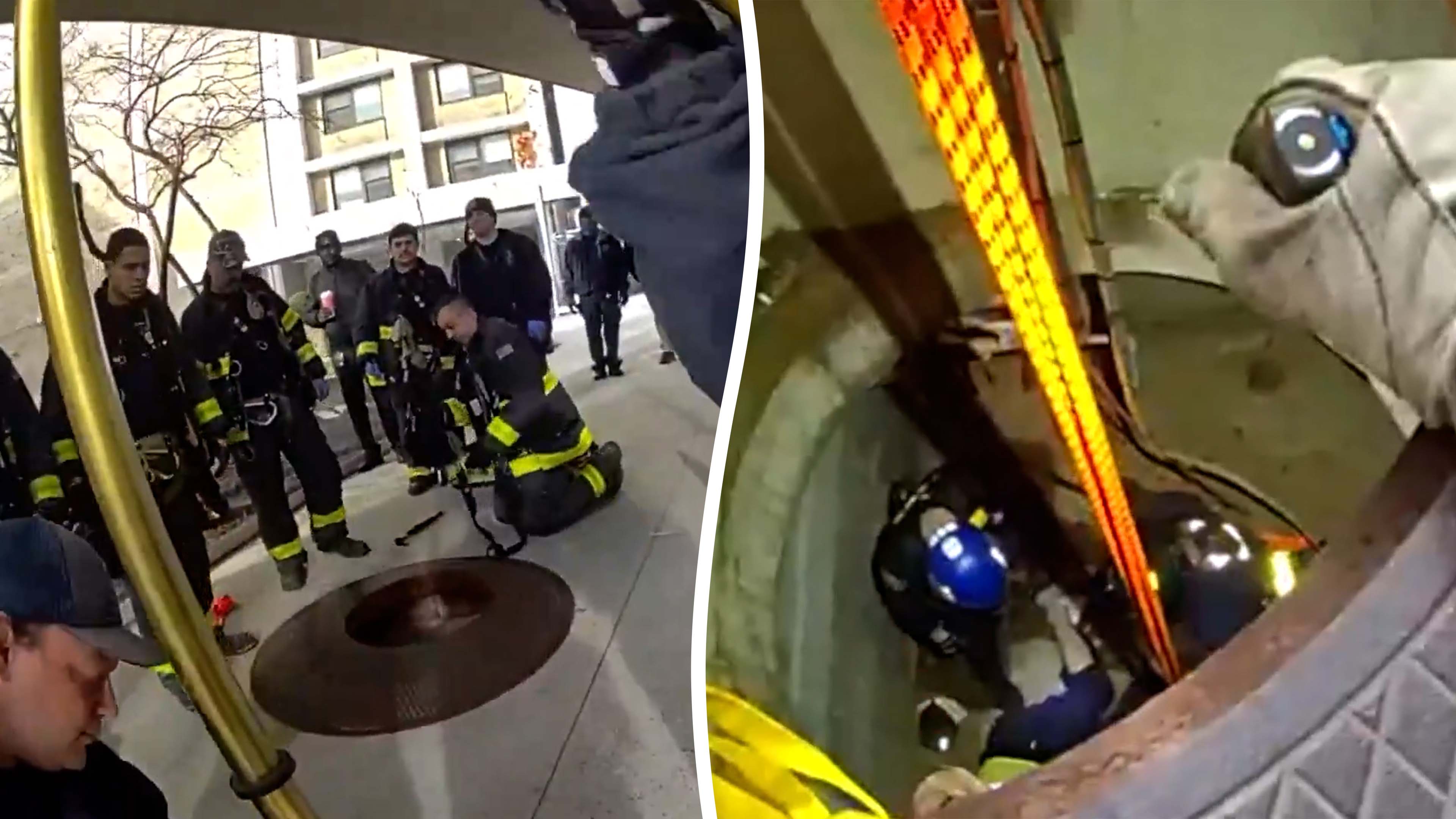 Worker rescued after falling 30 feet down manhole in NYC