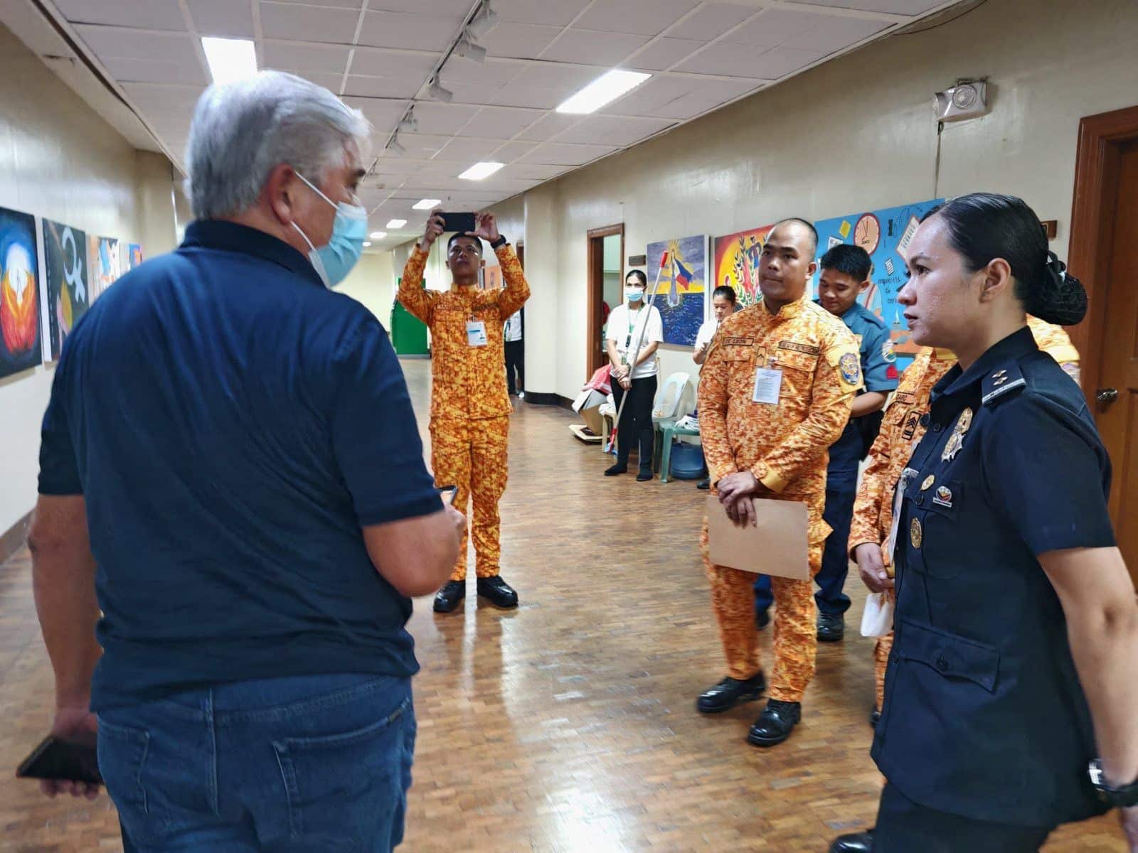 Sotto inspects fire-affected parts of Senate building