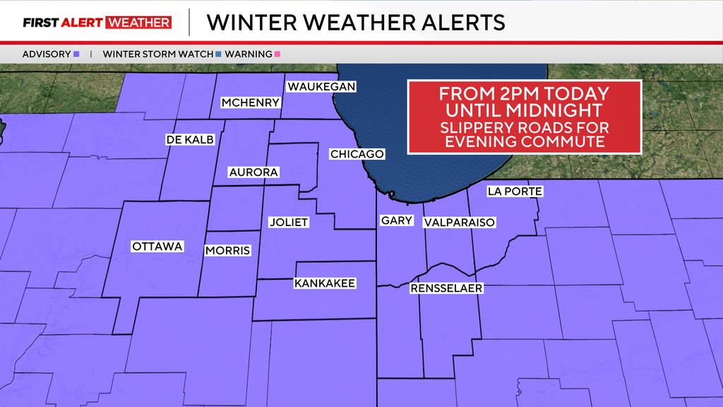 More snow coming for Chicago area Monday, Winter Weather Advisory ...
