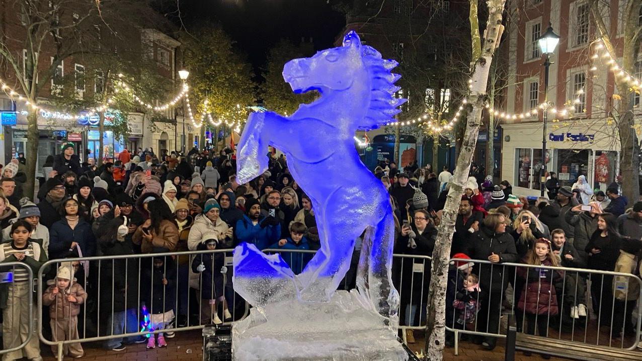 Thousands enjoy town's first fire and ice event