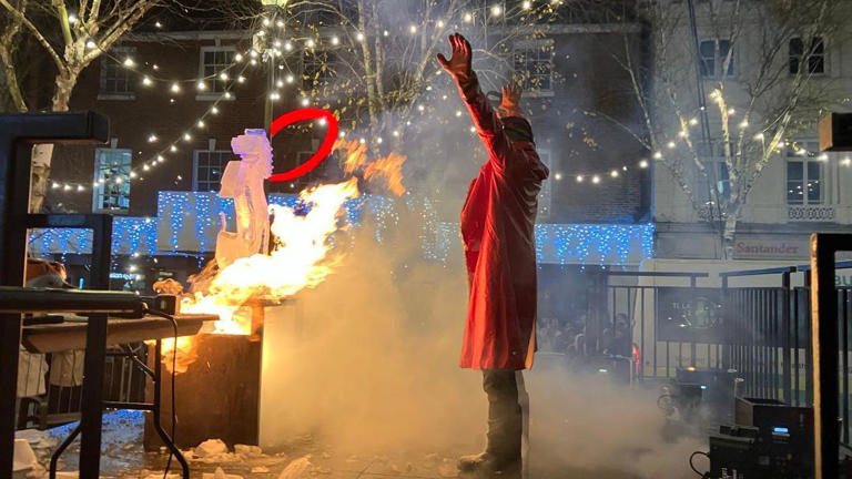 Thousands enjoy town's first fire and ice event