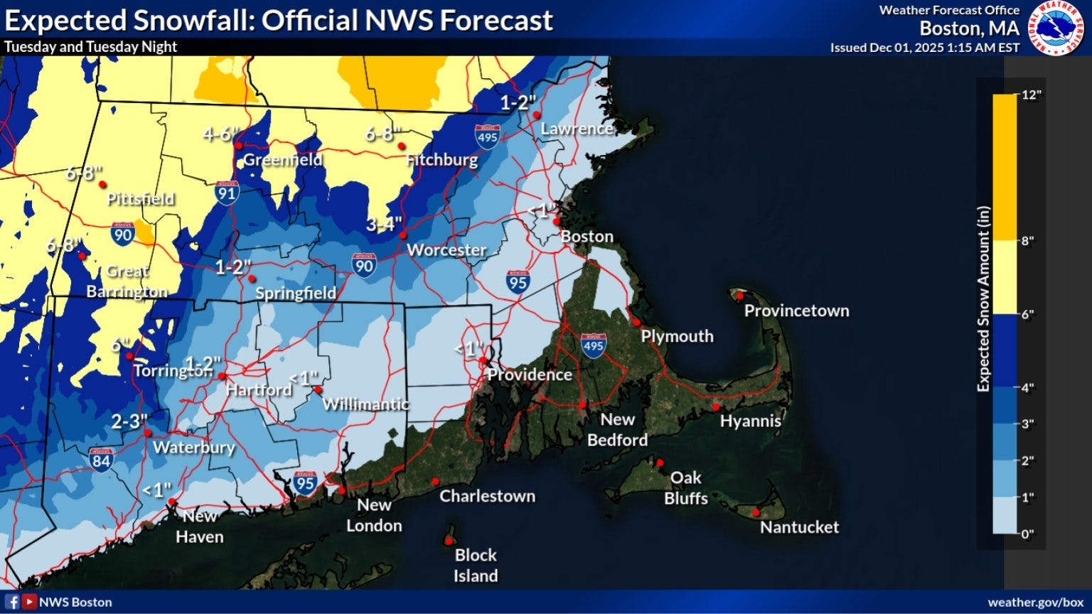 RI weather forecast shows snow on Tuesday. See how much, timing