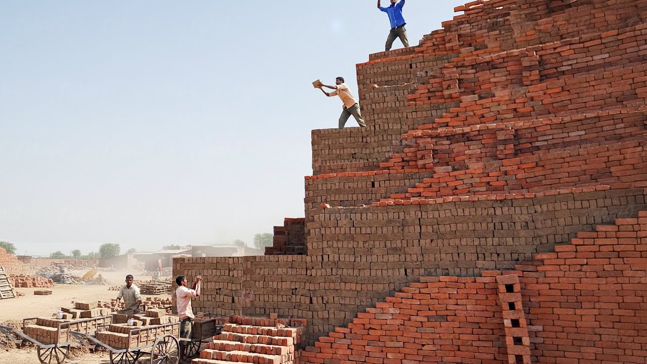 Exploring a large brick factory where millions are handmade and stacked