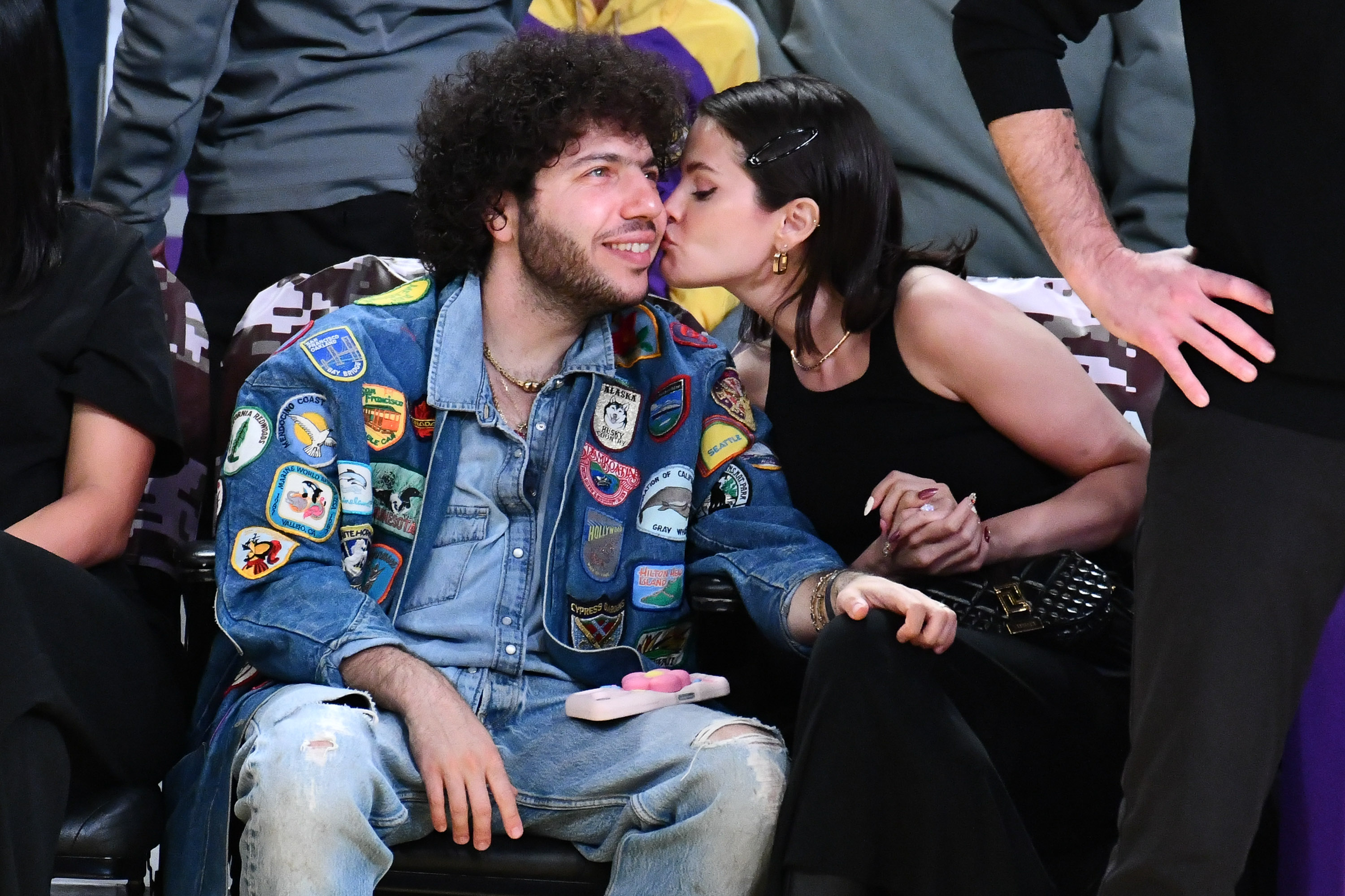 Selena Gomez and Benny Blanco pack on the PDA during NBA date night