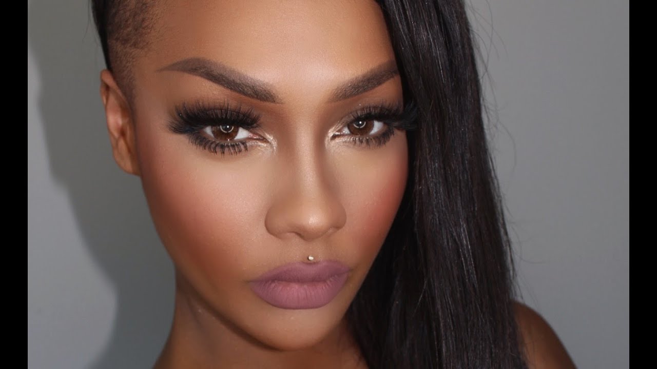 Fall glam plum lips contour highlight smokey eye makeup tutorial ...
