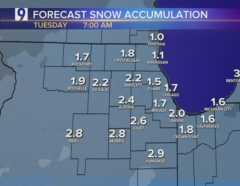 Monday forecast: More snow for Chicagoland, Winter Weather Advisory ...