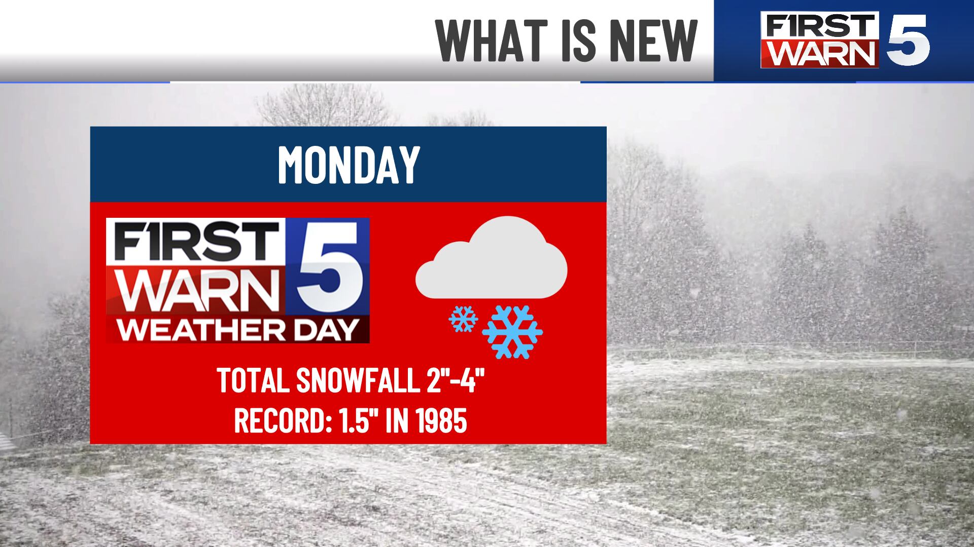 First Warn Weather Day as first snow brings poor roads