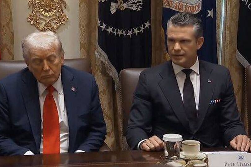 Moment Donald Trump is accused of 'falling asleep' during Pete Hegseth ...