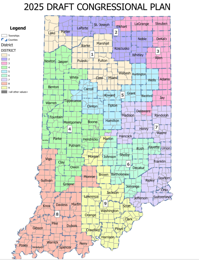 Proposed Indiana redistricting map analysis shows Dems chances of ...