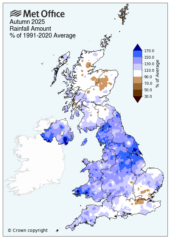 Northern Ireland records third wettest Autumn on record, and Wales its ...