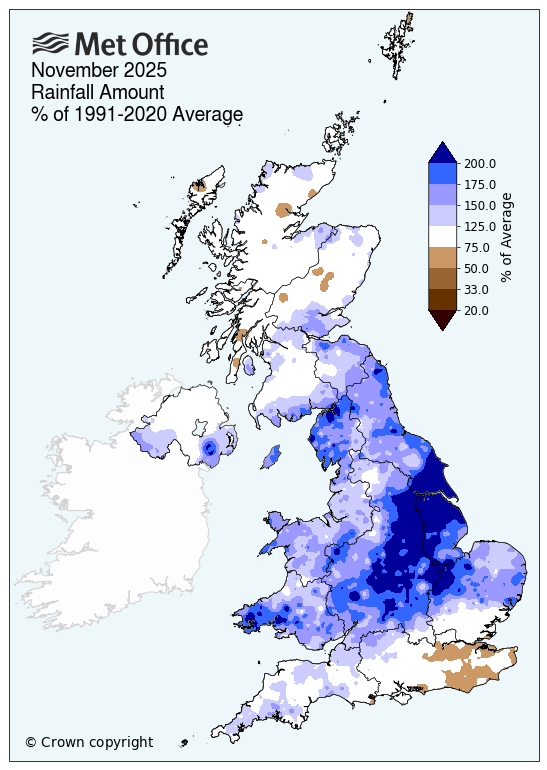 Northern Ireland records third wettest Autumn on record, and Wales its ...