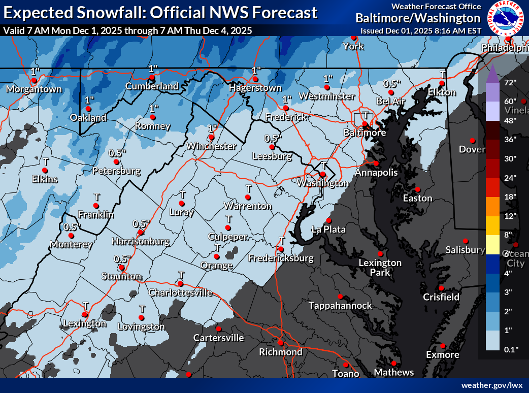 UPDATED: Winter weather advisory issued for western Loudoun, Fauquier ...