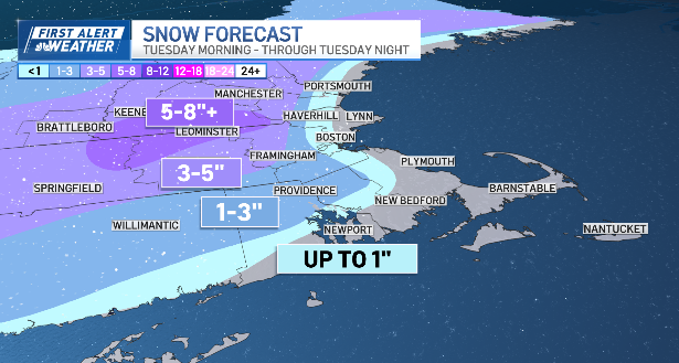 Tracking the timing and impacts of Tuesday's winter storm