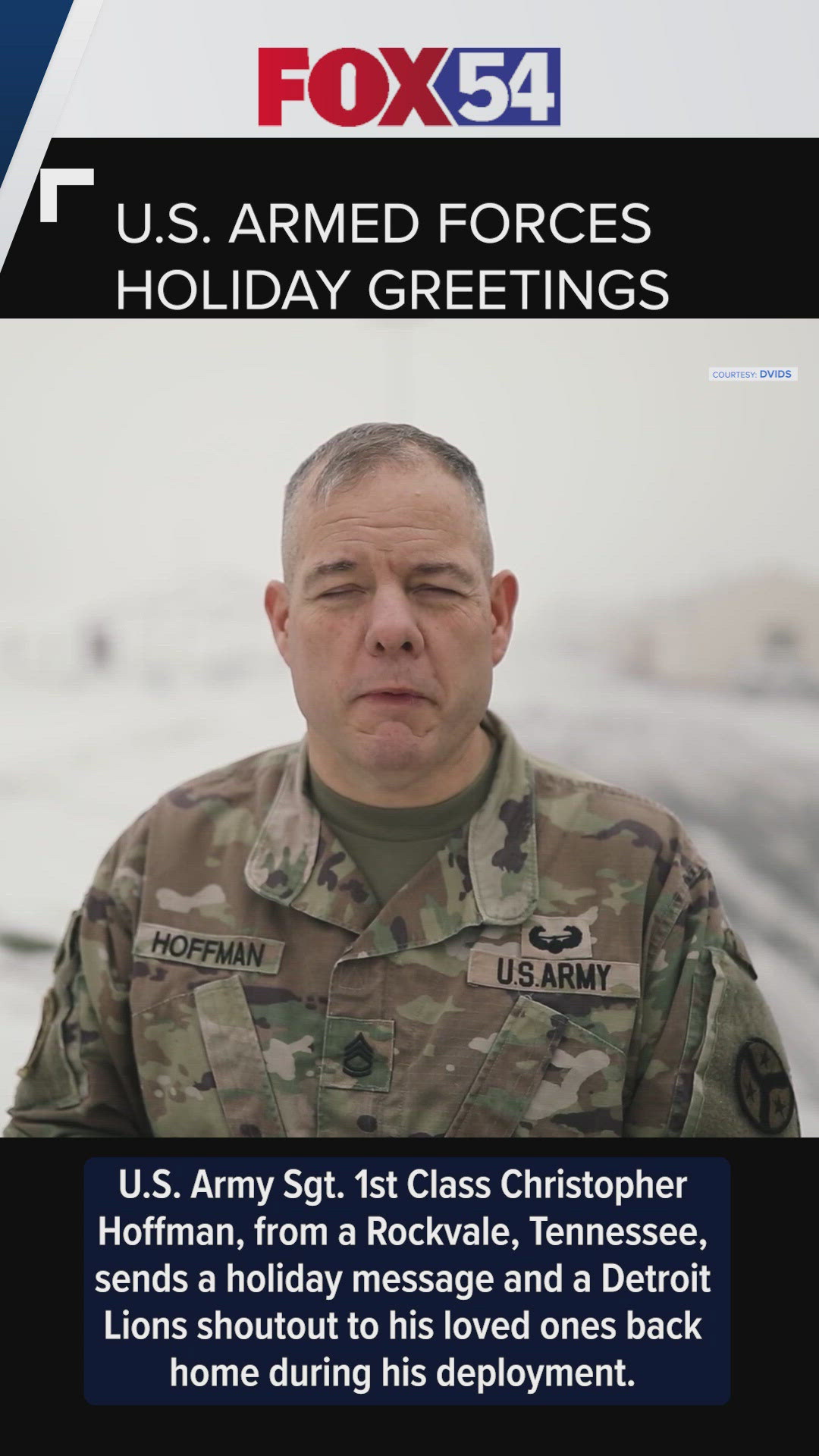 Holiday greeting from U.S. Army Sgt. 1st Class Christopher Hoffman ...