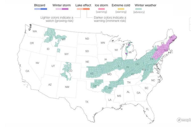 Massachusetts among 30 states under winter storm alert with heavy snow ...