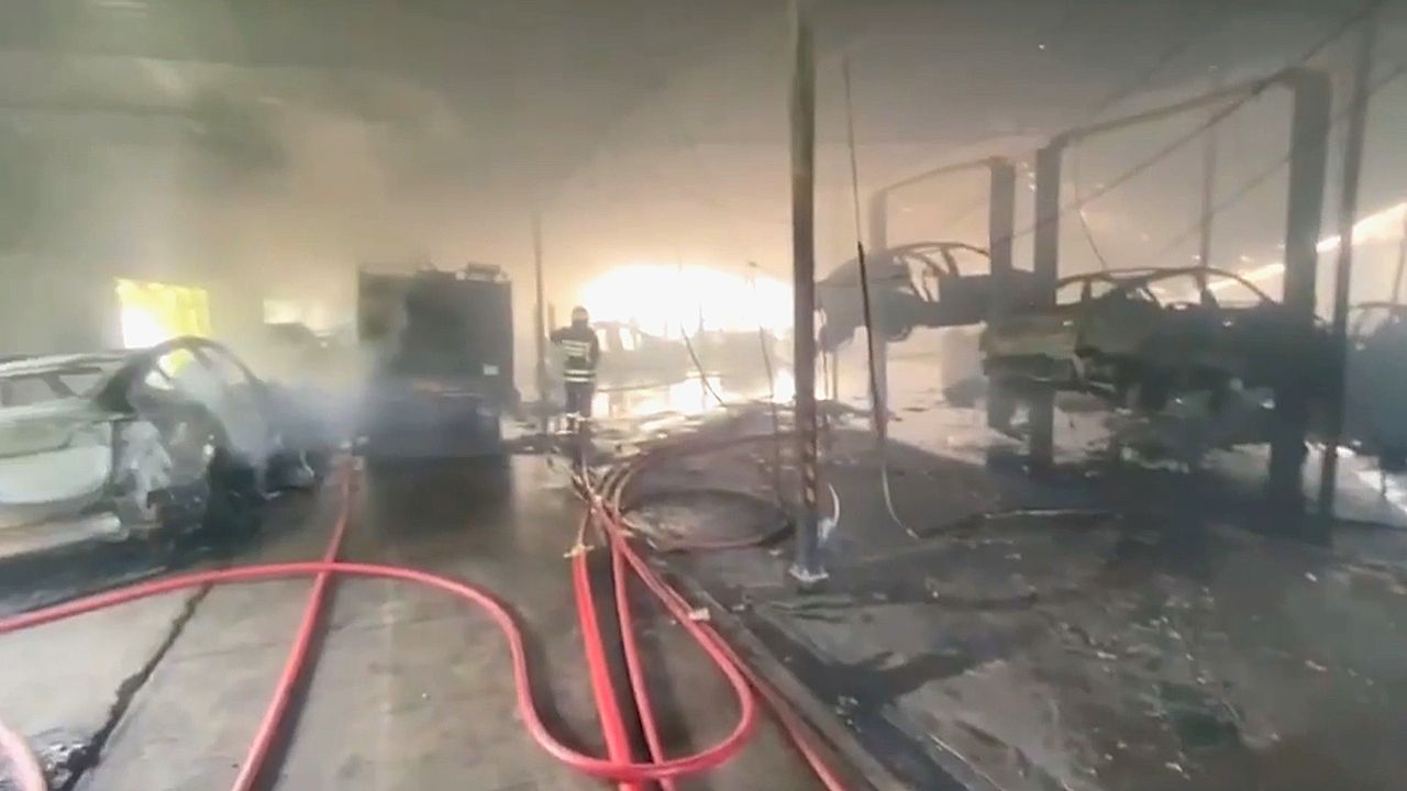 Massive supercar warehouse fire in Thailand destroys 45 Teslas