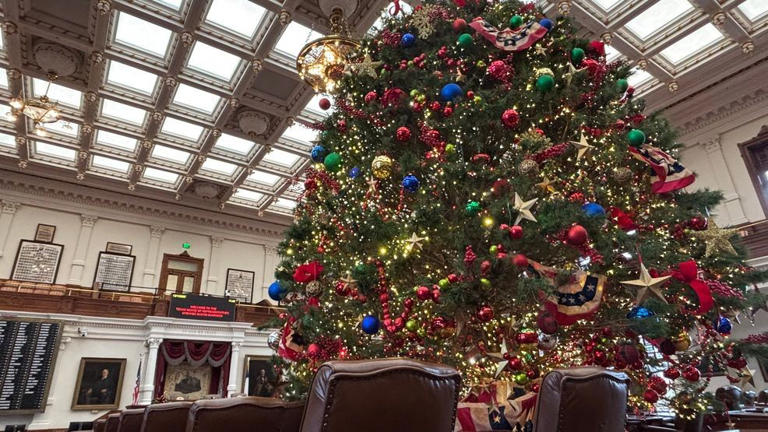 Christmas trees delivered to Texas Capitol by horse-drawn carriages