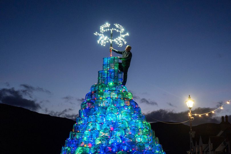 Scotland's 'most unusual Christmas tree' illuminated for its tenth year