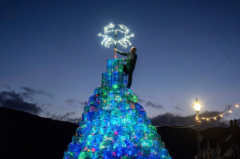 Scotland's 'most unusual Christmas tree' illuminated for its tenth year
